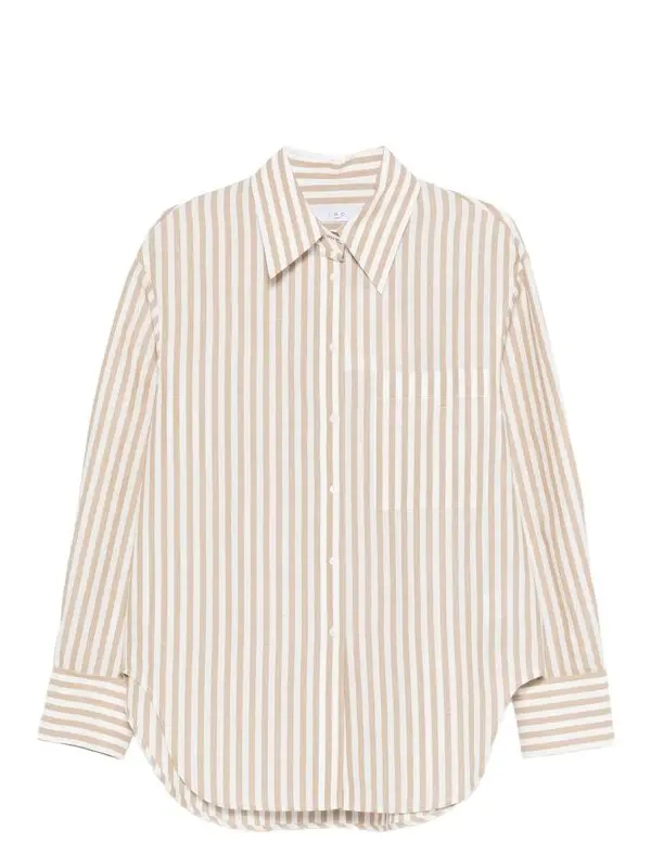 IRO PARIS Azaloa Striped Cotton Blouse - Beige