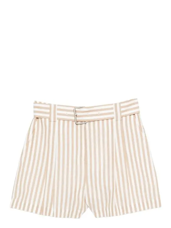 IRO PARIS Anemone Striped Cotton Shorts - Beige
