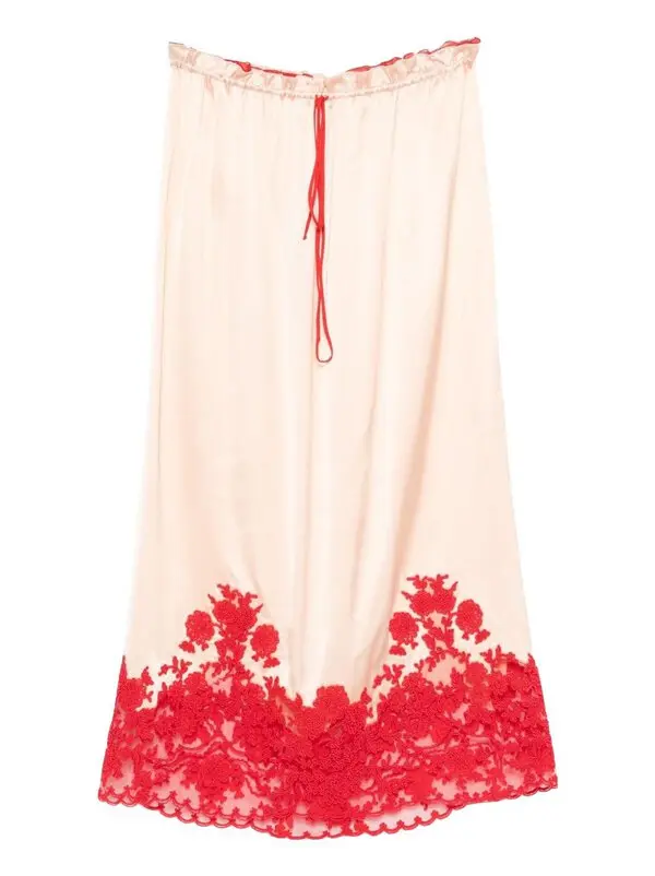 Ermanno Scervino Embroidered Long Skirt - Pink