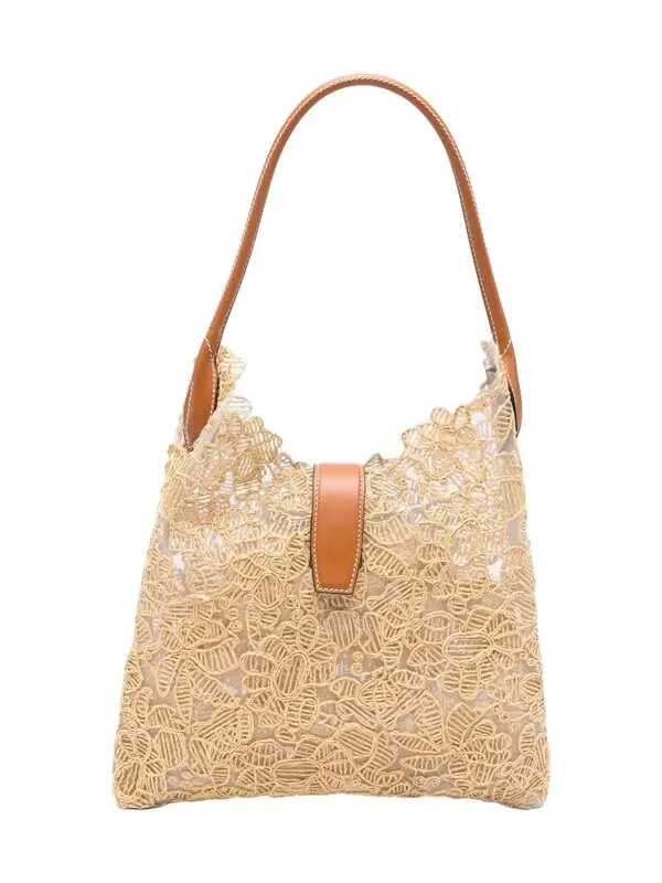 Ermanno Scervino Rafia Medium Hobo Bag - Beige