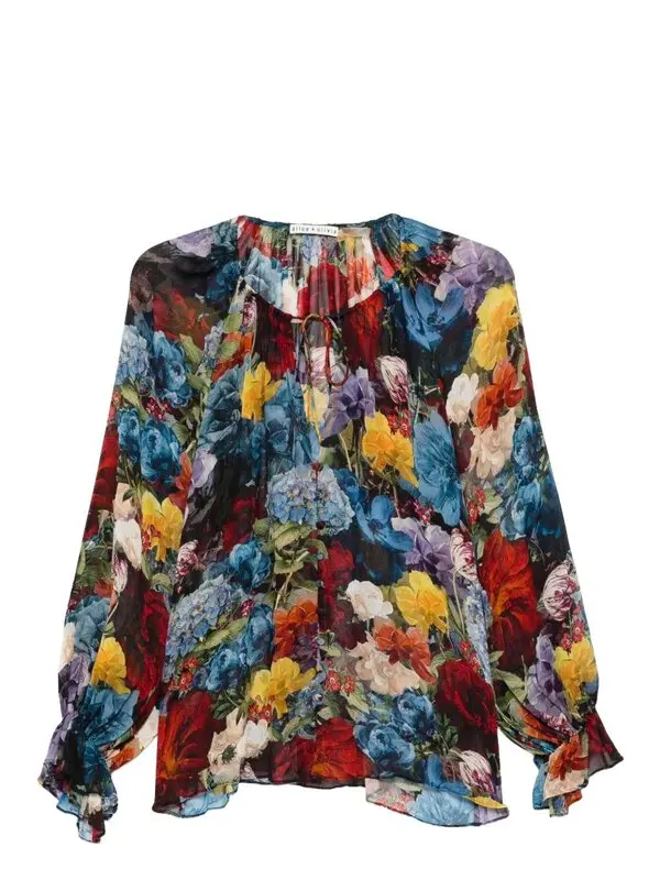 Alice + Olivia Printed Blouse - Blue