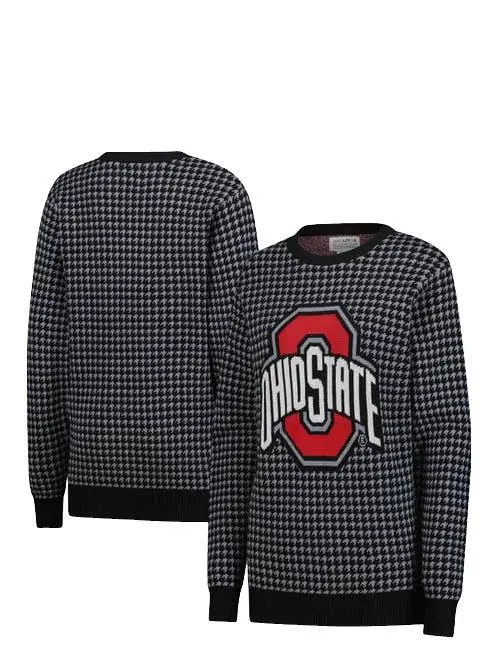 USCAPE APPAREL Ohio State Buckeyes Renew Knit Vintage Houndstooth Sweater - Black