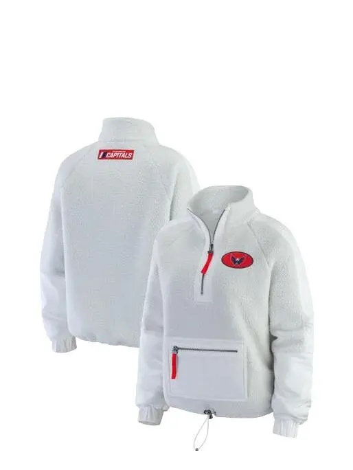 WEAR BY ERIN ANDREWS Washington Capitals Polar Fleece Quarter-zip Jacket - Gray