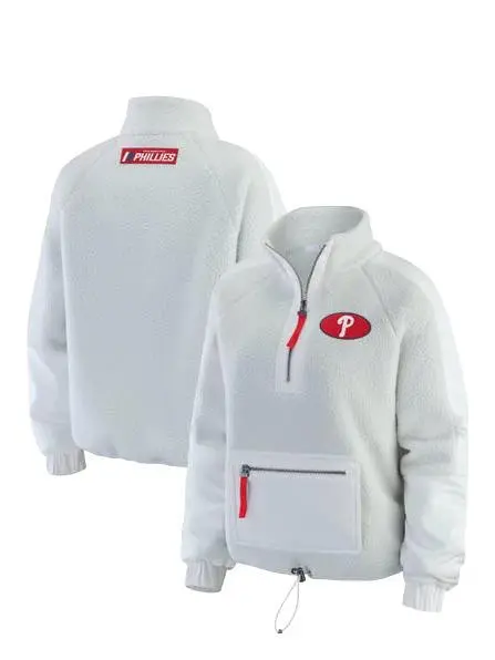 WEAR BY ERIN ANDREWS Philadelphia Phillies Fleece Quarter-zip Jacket - Gray