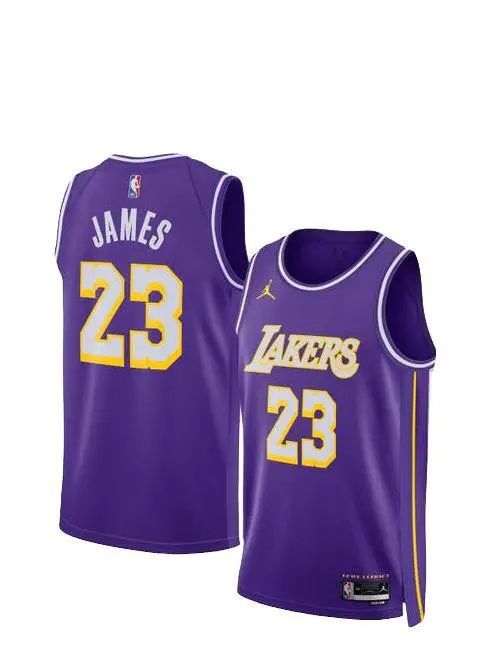 JORDAN BRAND Lebron James Los Angeles Lakers Swingman Jersey Statement Edition - Purple