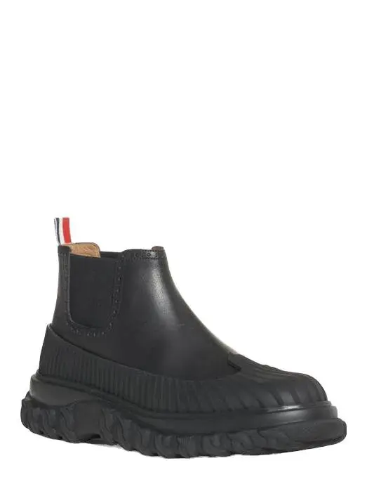 Thom Browne Brogued Chelsea Duck Boot - Black