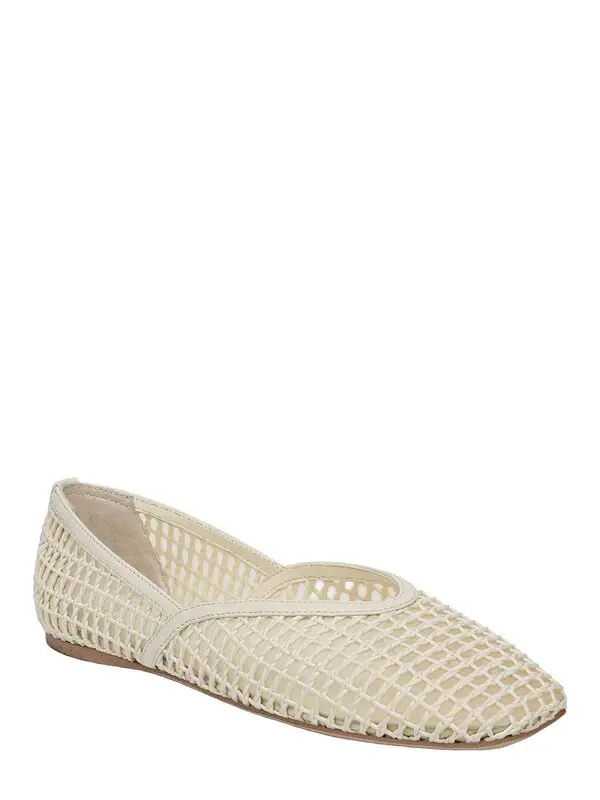 Franco Sarto Flexa Square Toe Flat - Marshmallow White
