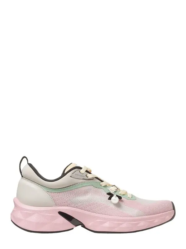 JIMMY CHOO Diamond Run Knit Jacquard Mix Trainers - V Moon/rose Mix