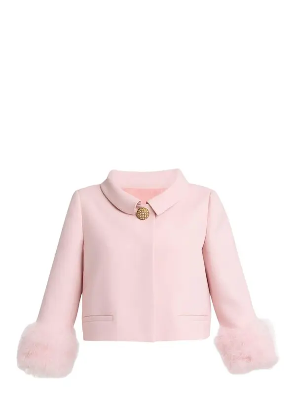 Valentino Garavani Feather-trim Crepe Couture Jacket - Rose