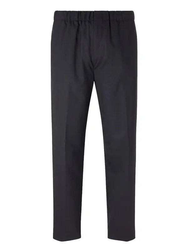 LARDINI Pavice Straight-leg Cotton Trousers - Black