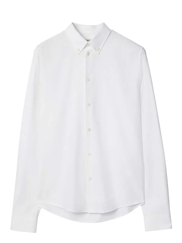 Burberry Cotton Check Slim Oxford Shirt - White