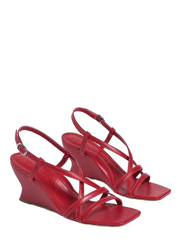 Marion Parke Nappa Sabine Wedge Sandal - Lipstick Red