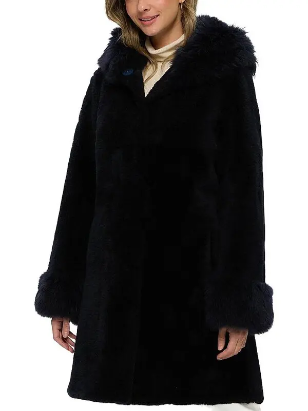 Gorski Sheared Cashmere Goat Parka - Dark Blue