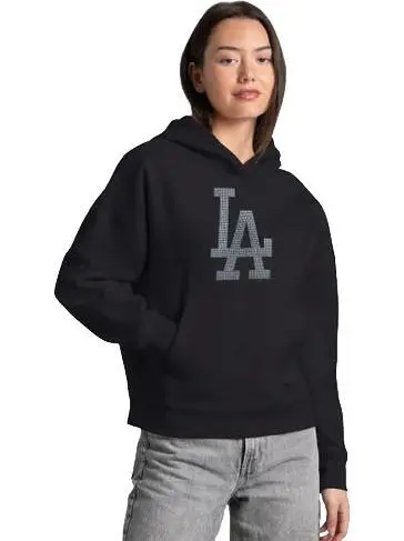 STARTER Los Angeles Dodgers Fleece Rhinestone Hoodie - Black