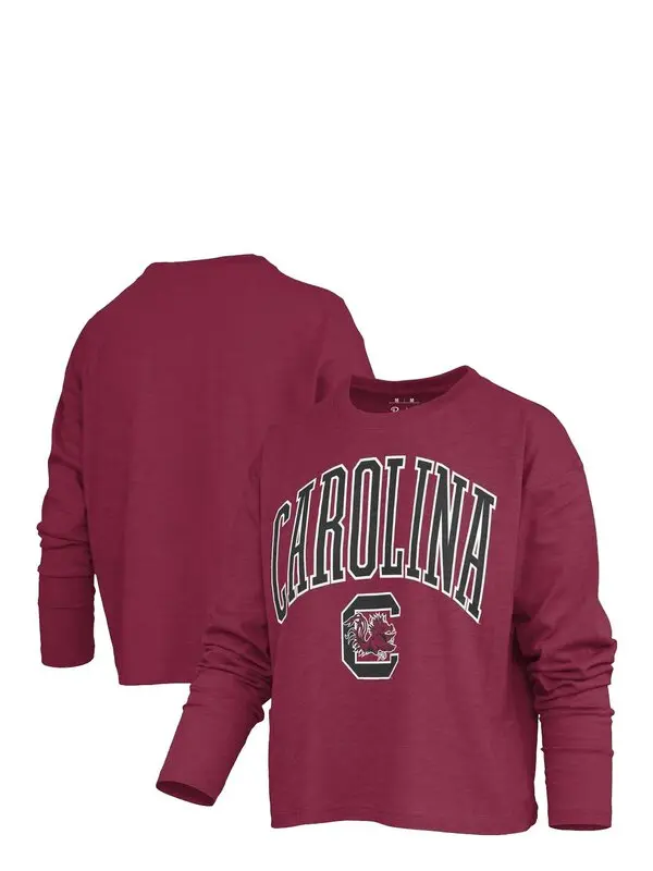 PRESSBOX South Carolina Gamecocks Motley Boxy Long Sleeve T-shirt - Garnet