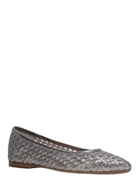 Frye Heather Woven Pointed Toe Flat - Platinum