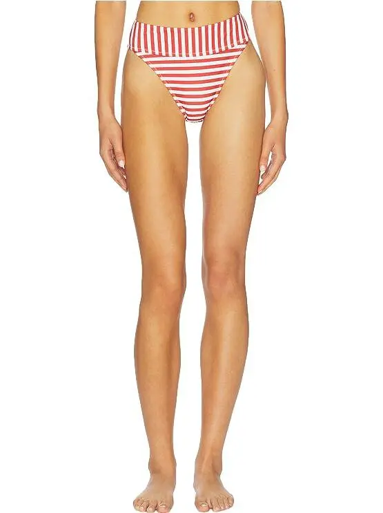 BANANHOT Highwaist Bikini Bottom - Russet Stripes