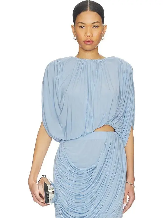 Magda Butrym Draped Blouse - Light Blue