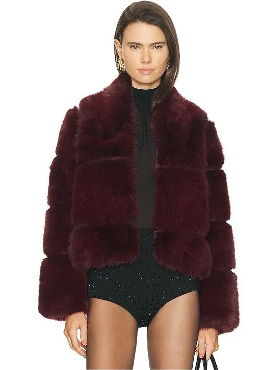 Apparis Sai Sable Faux Fur Coat - Merlot