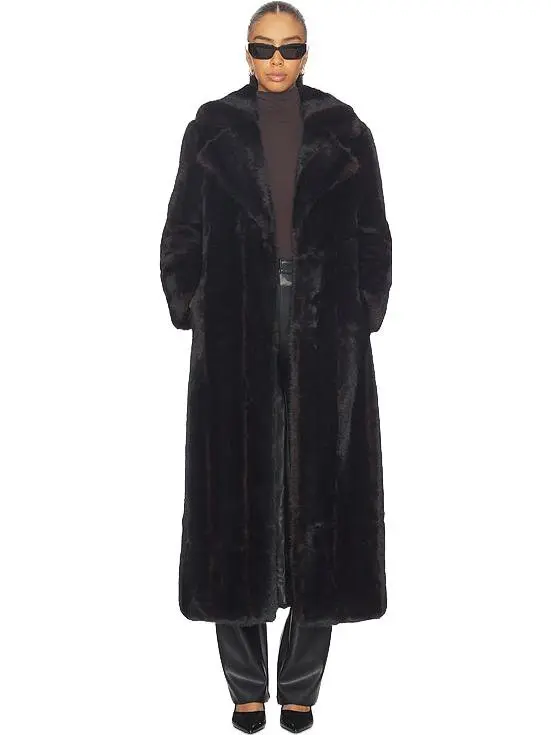 Apparis Gabrielle Shaved Mink Maxi Coat - Noir Multi