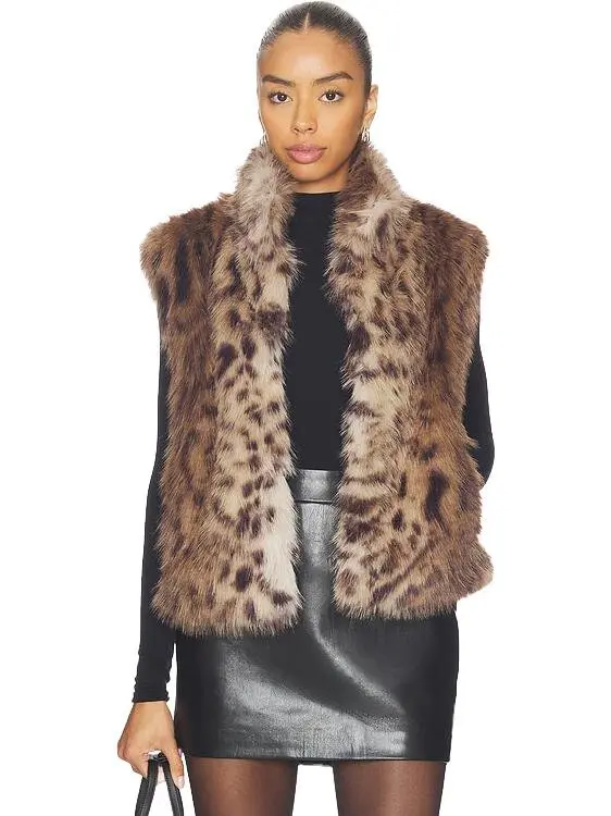 Generation Love Liona Leopard Faux Fur Vest - Winter Leopard