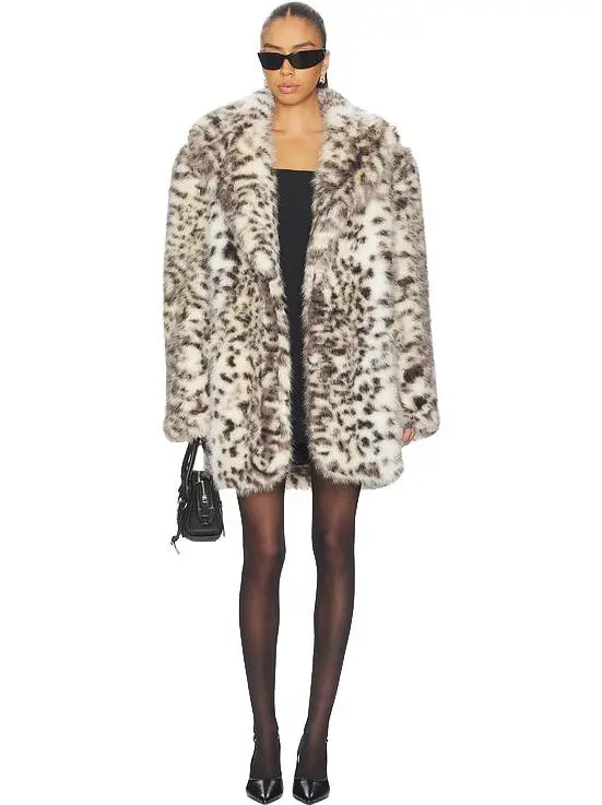 Andamane Weston Maxi Faux Fur Jacket - Animalier