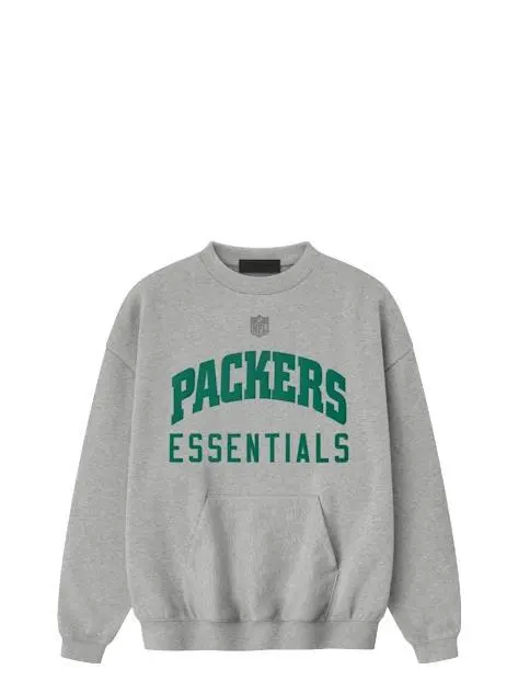 Fear Of God Essentials Packers Sport Crewneck Sweatshirt - Concrete Heather