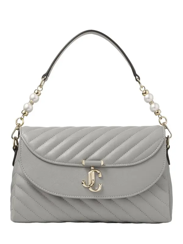 JIMMY CHOO Leather Curve Top-handle Bag - Grey