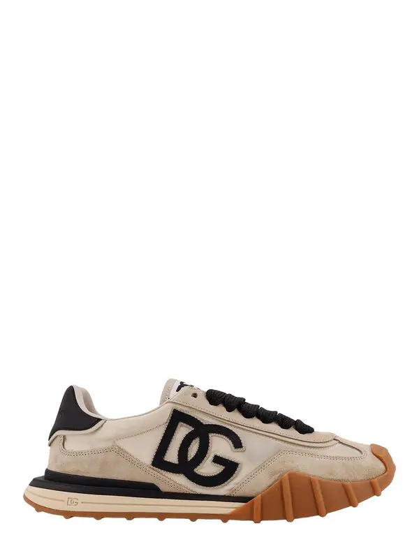 Dolce & Gabbana Nylon And Suede Sneakers With Dg Logo - Black