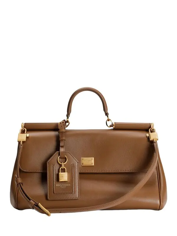 Dolce & Gabbana My Sicily Leather Crossbody Bag - Brown