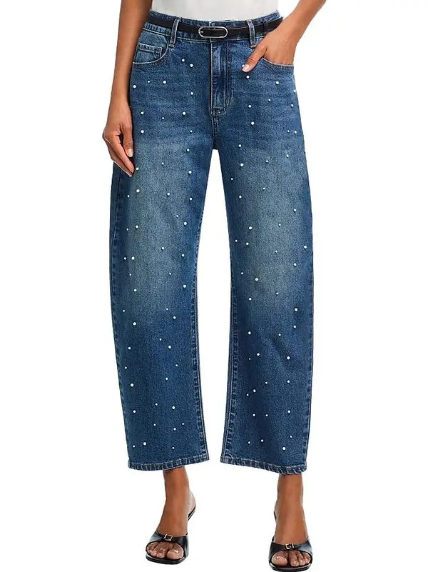 Generation Love Cobal High-rise Cropped Barrel Jeans - Vintage Medium Blue/pearl