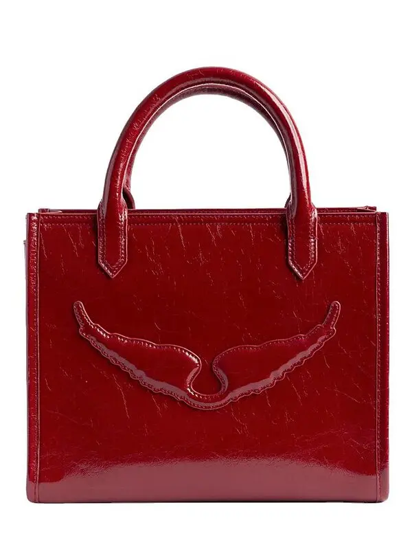 Zadig&Voltaire Angel Xs Crinkled Patent Leather Tote - Power