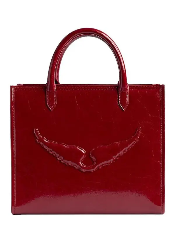 Zadig&Voltaire Angel Crinkled Patent Leather Tote - Power