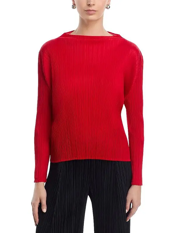 Issey Miyake High Neck Top - Red