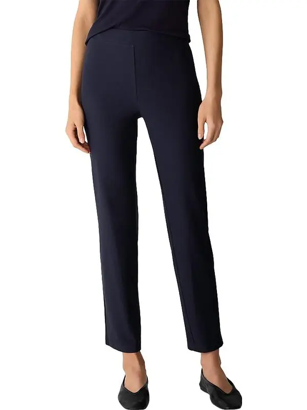 Eileen Fisher Washable Stretch Crepe Slim Ankle Pants - Ink