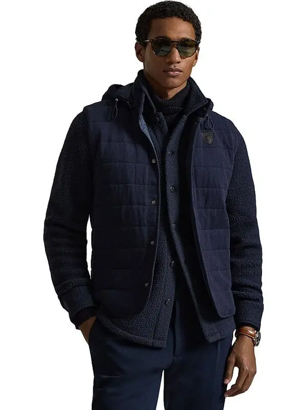 Polo Ralph Lauren Quilted Jersey Hooded Vest - Navy