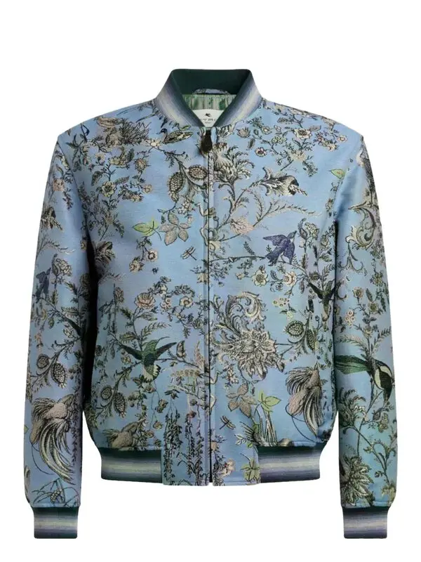 Etro Jacquard Bomber Jacket - Blue