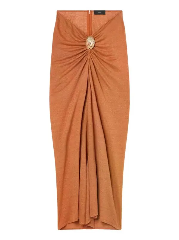Alanui Gathered Midi Skirt - Orange