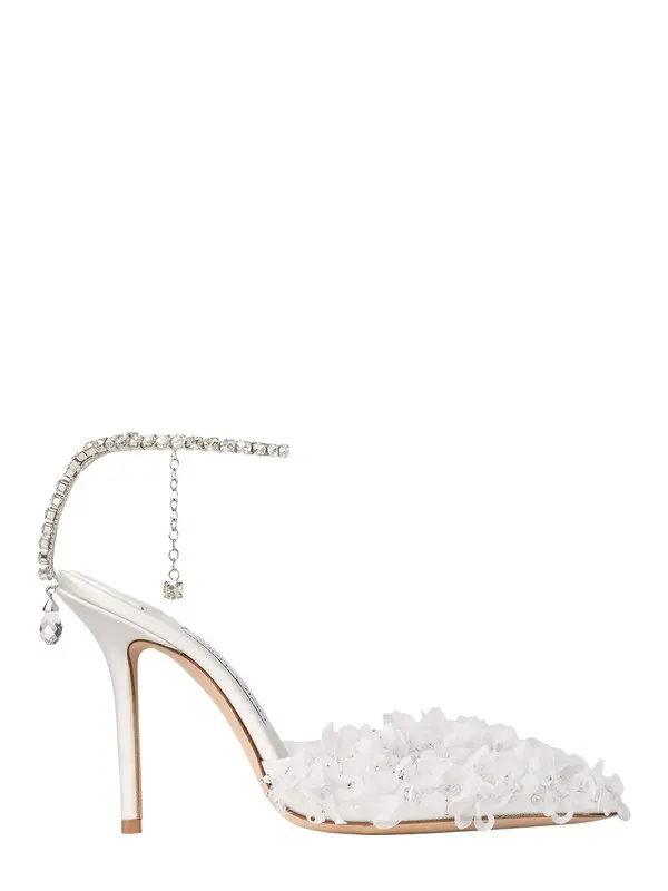 JIMMY CHOO Saeda 100 Mesh Petal Pumps - Ivory