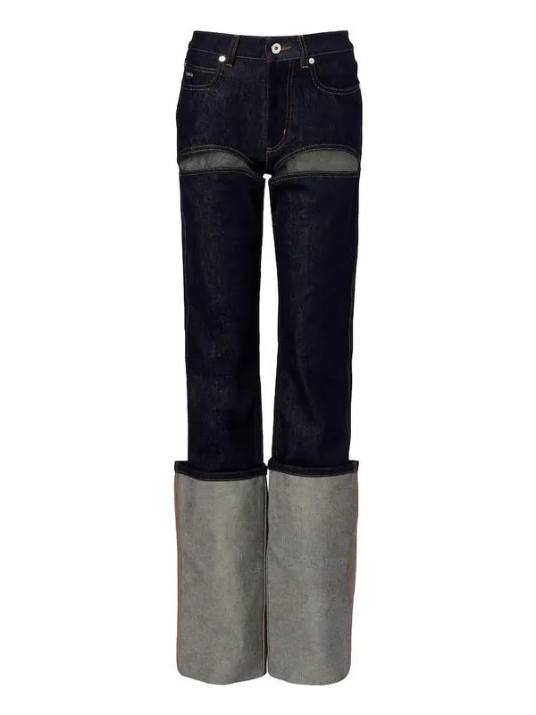 Jean Paul Gaultier Cutout Straight Jeans - Blue