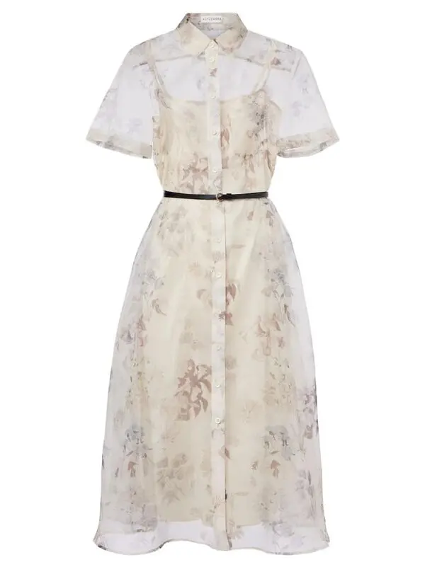 Altuzarra Kiera Floral Silk Midi Dress - White