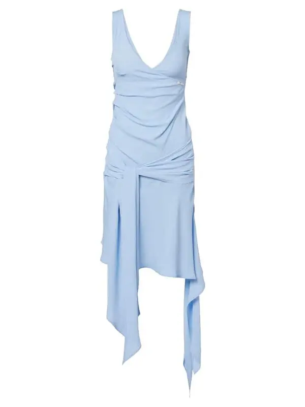 Attico Draped Crêpe Mini Dress - Blue