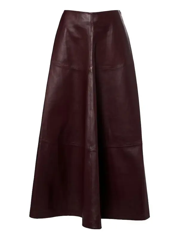 Altuzarra Varda Maxi Leather Skirt - Burgundy