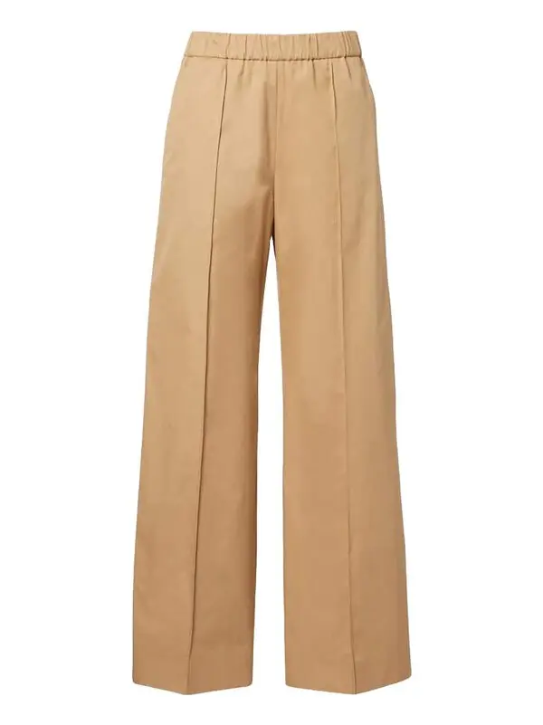 JIL SANDER Cotton Drill Wide-leg Pants - Brown