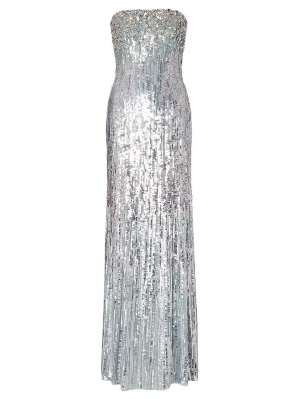 Jenny Packham Honesty Embellished Gown - Blue