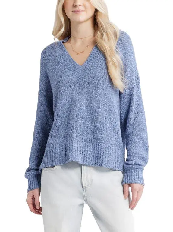 Bp. Oversized V-neck Sweater - Blue Troposphere