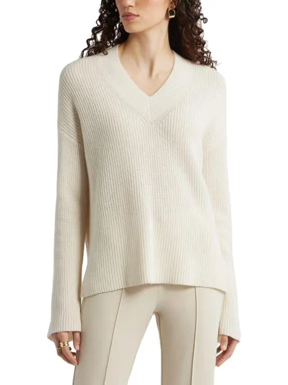 Nordstrom Relaxed Fit Wool & Cashmere Sweater - Ivory Tofu