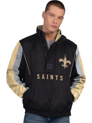STARTER New Orleans Saints Gridiron Half-zip Jacket - Black