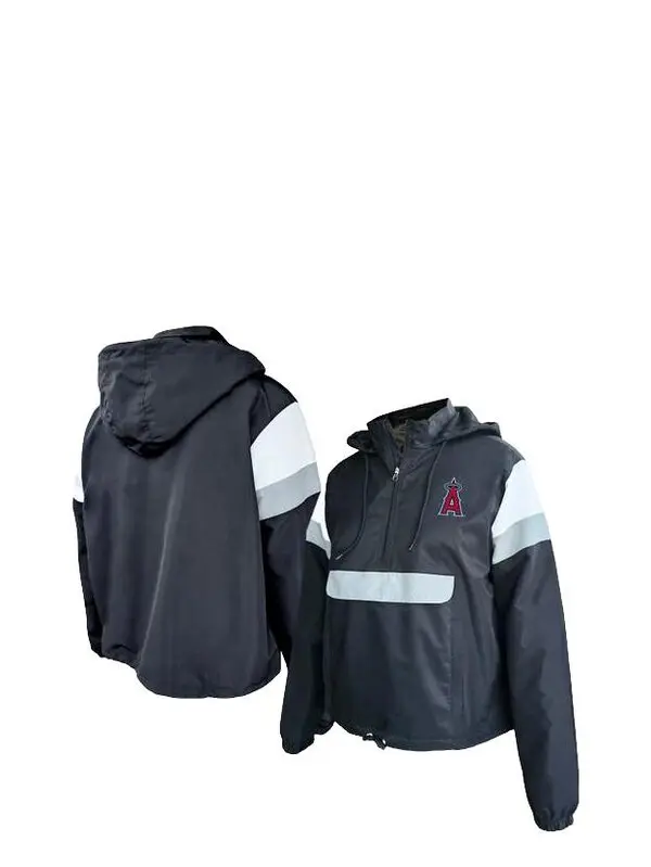 Profile Los Angeles Angels Anorak Hoodie Quarter-zip Pullover - Black