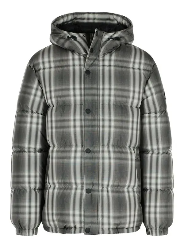 Burberry Gradient Check Hooded Down Jacket - Black
